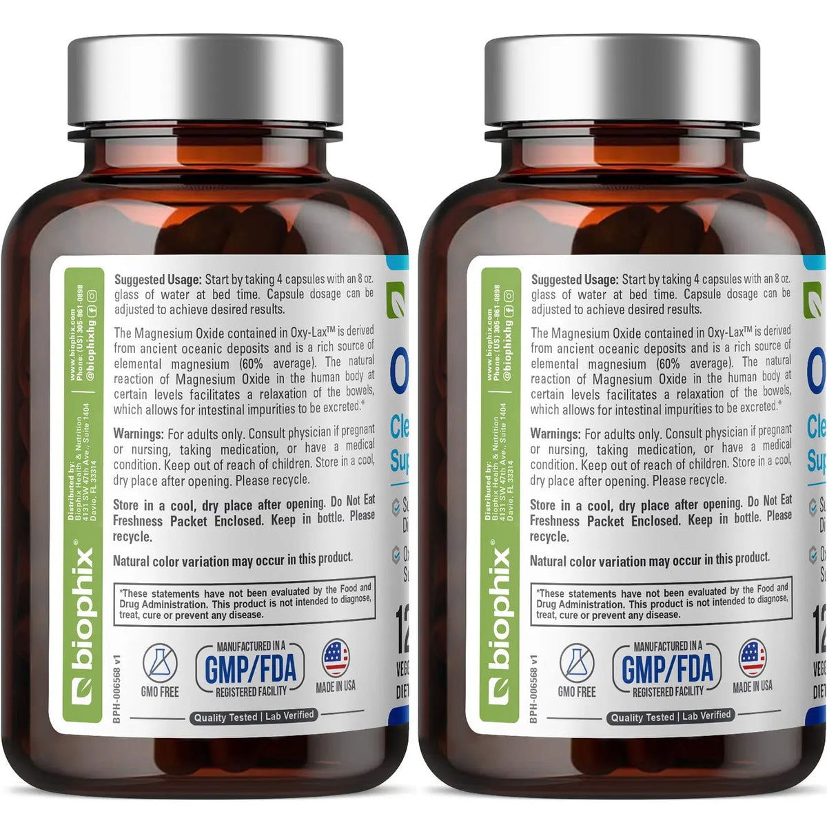 Oxy-Lax 750 mg 120 Vegetarian Capsules 2 Pack - Gentle Natural Stool Softener Detoxification ...