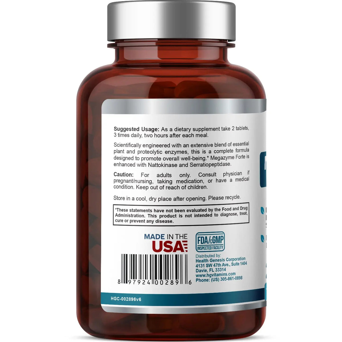 Megazyme Forte Complete Natural Enzyme Formula 200 Tablets - Health ...