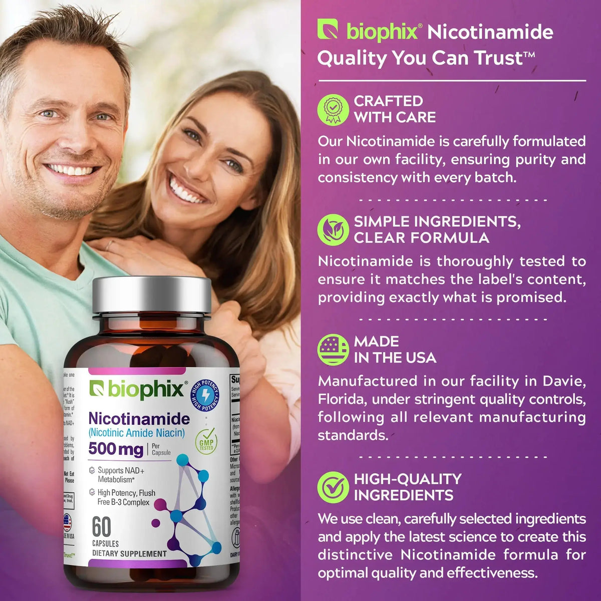 biophix B-3 Nicotinamide 500 mg 60 Caps - Nicotinic Amide Niacin ...