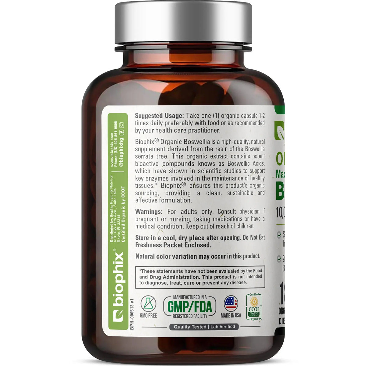 biophix Organic Maximum Strength Boswellia 180 Veggie Caps - Health ...